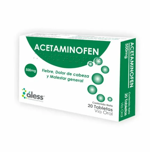 Acetaminofen 500mg X 20 Tabletas | Aless | Farma Vital