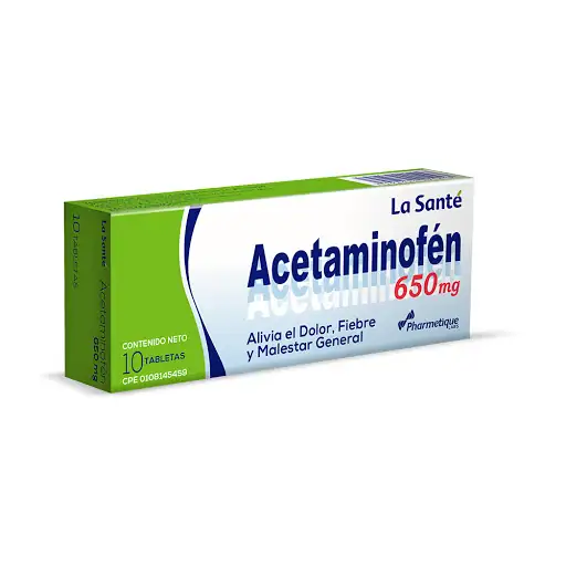 Acetaminofen 650mg x 10 tabletas | La Sante | Farma Vital
