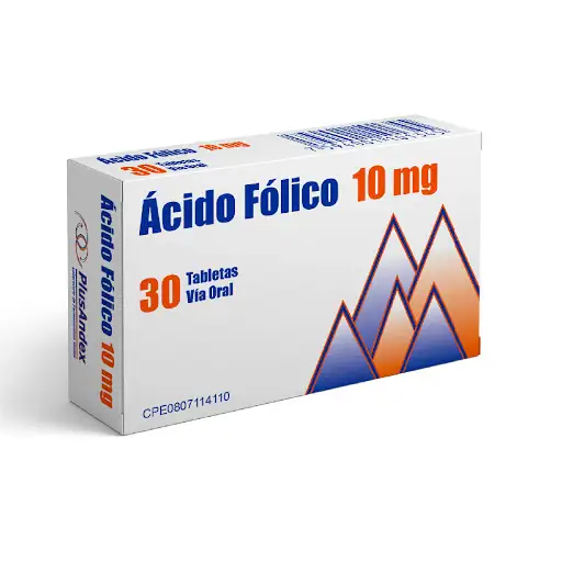 Acido Folico 10mg x 30 tabletas | Plus Andex | Farma Vital