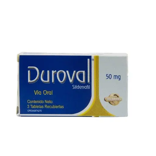 Duroval Sildenafil 50mg x 3 Tabletas Disponible - FarmaVital